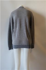 MENS RAFFI GREY WOOL KNIT BLEND ZIP CARDIGAN SWEATER L * | eBay