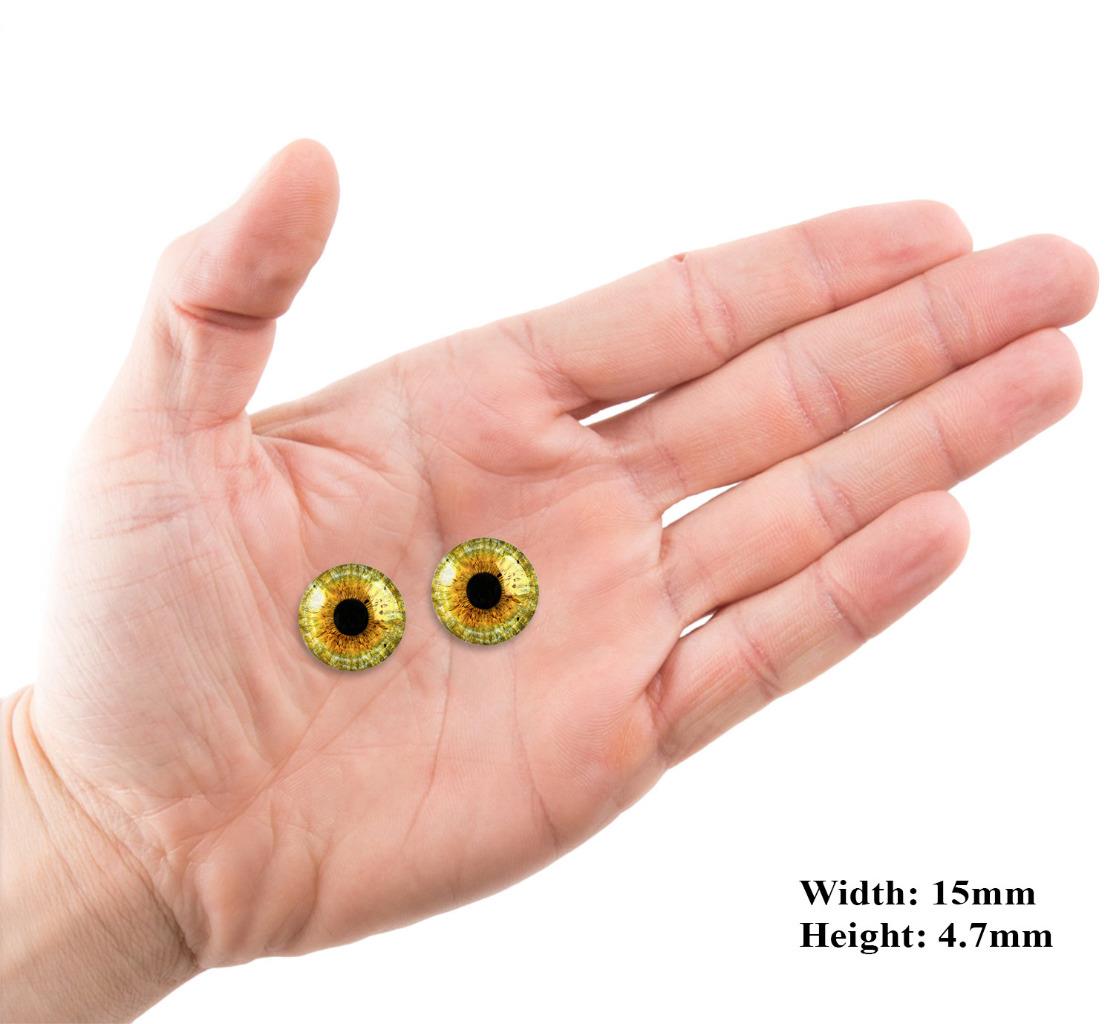 Mustard Yellow Glass Eyes -PIXEL FREE- Realistic Taxidermy Eyeballs 2pc ...