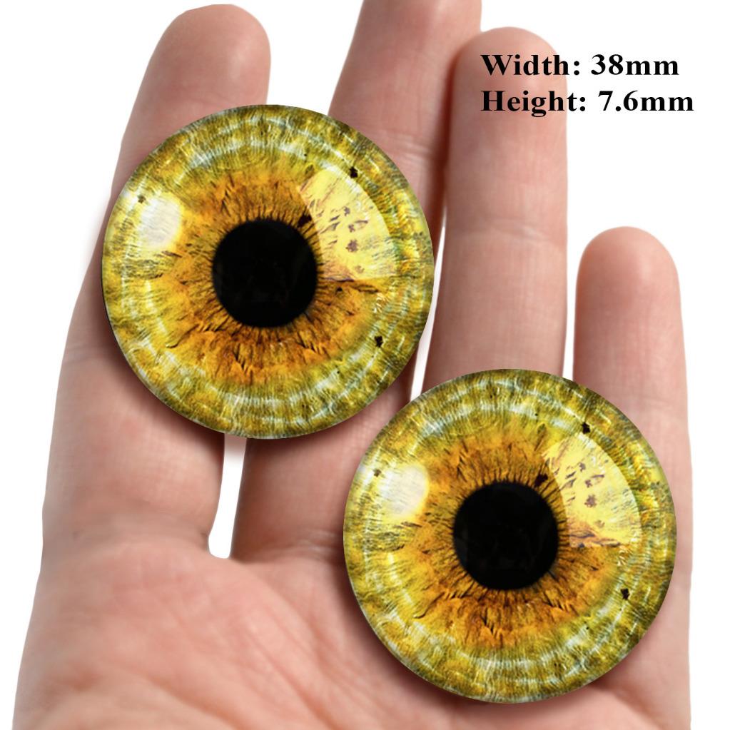 Mustard Yellow Glass Eyes -PIXEL FREE- Realistic Taxidermy Eyeballs 2pc ...