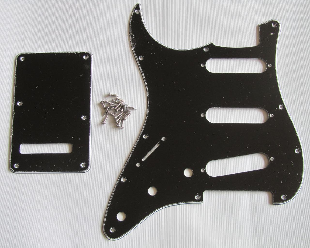 Black 3 Ply Left Handed ST Style SSS Guitar Pickguard,Tremolo Cover ...