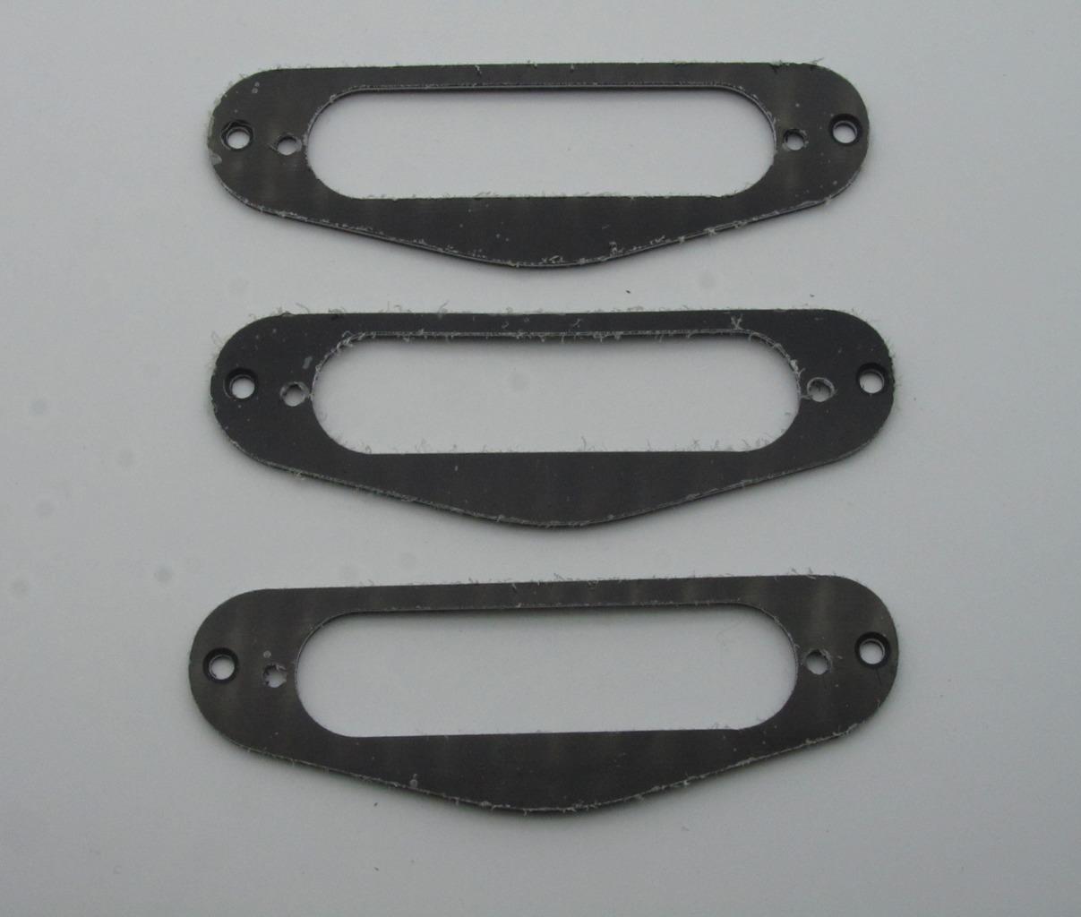 3pcs Plastic Strat Sized Single Coil Guitar Pickup Ring Surrounds Black ...