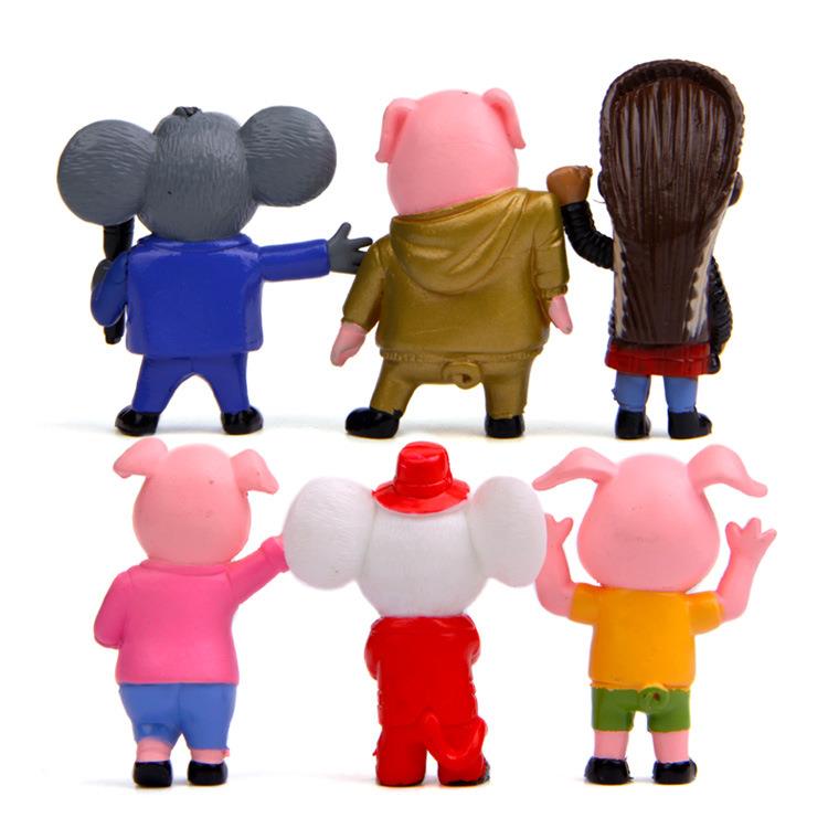 6 Sing Movie Cartoon Buster Moon Ash Mike Doll Action Figure set Toy ...