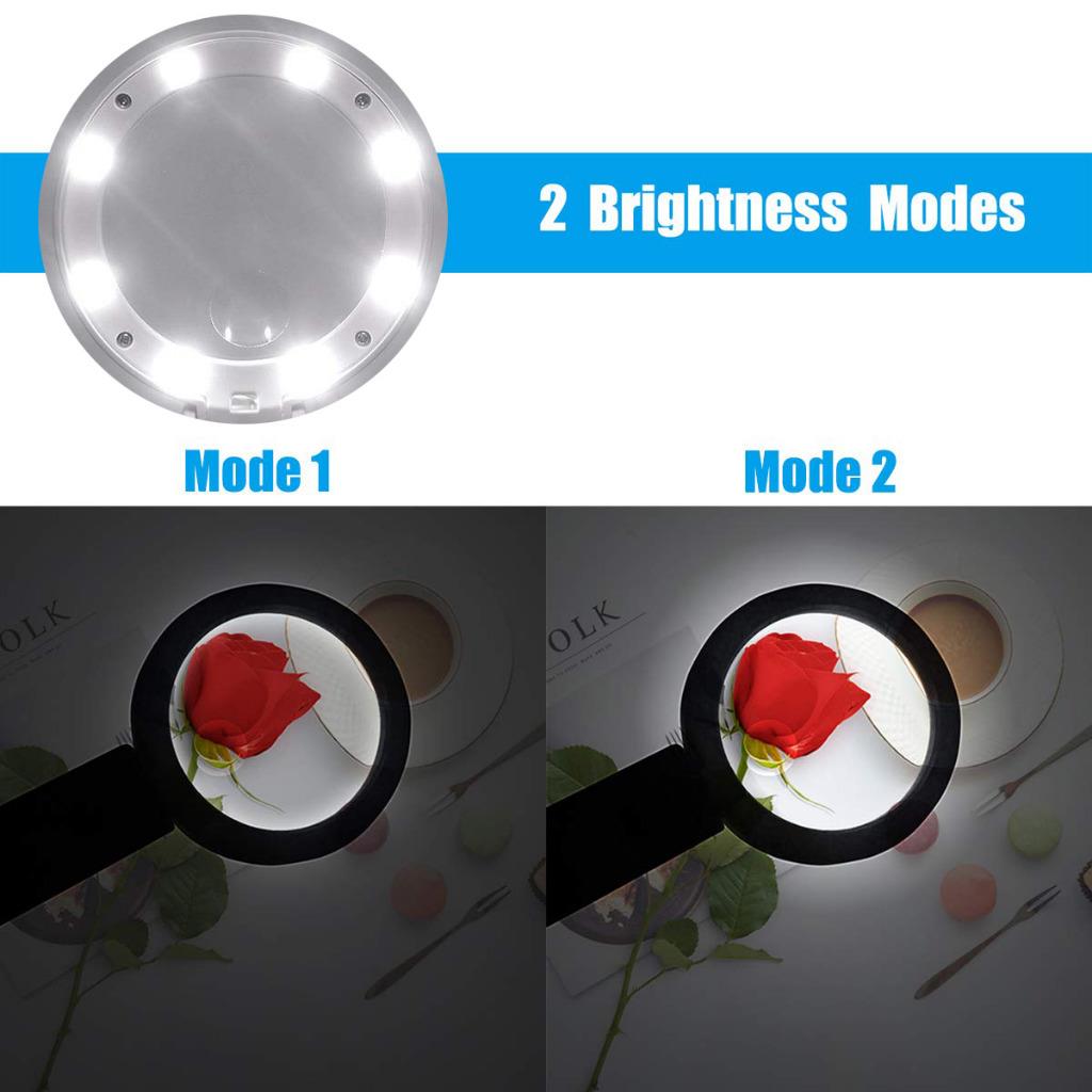 DSL Portable illuminated Magnifying Glass 5X 11X Jewellery Loupe ...