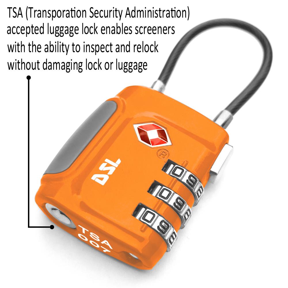 2 x TSA Padlock 3-Digit Security Combination Lock Travel Luggage ...