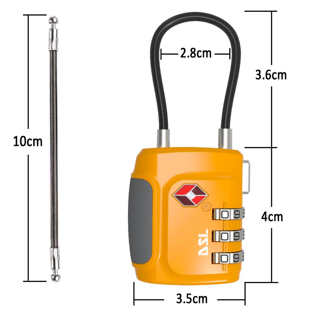 2 x TSA Padlock 3-Digit Security Combination Lock Travel Luggage ...
