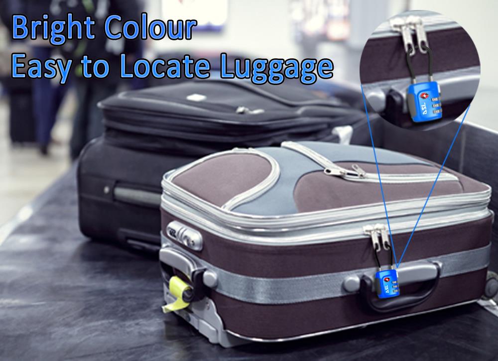 2 x TSA Padlock 3-Digit Security Combination Lock Travel Luggage ...