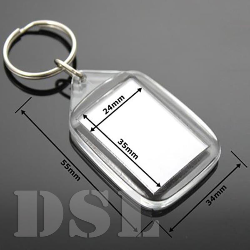 50x35mm 35x24mm Insert Clear Blank Acrylic Plastic Photo Keyrings ...