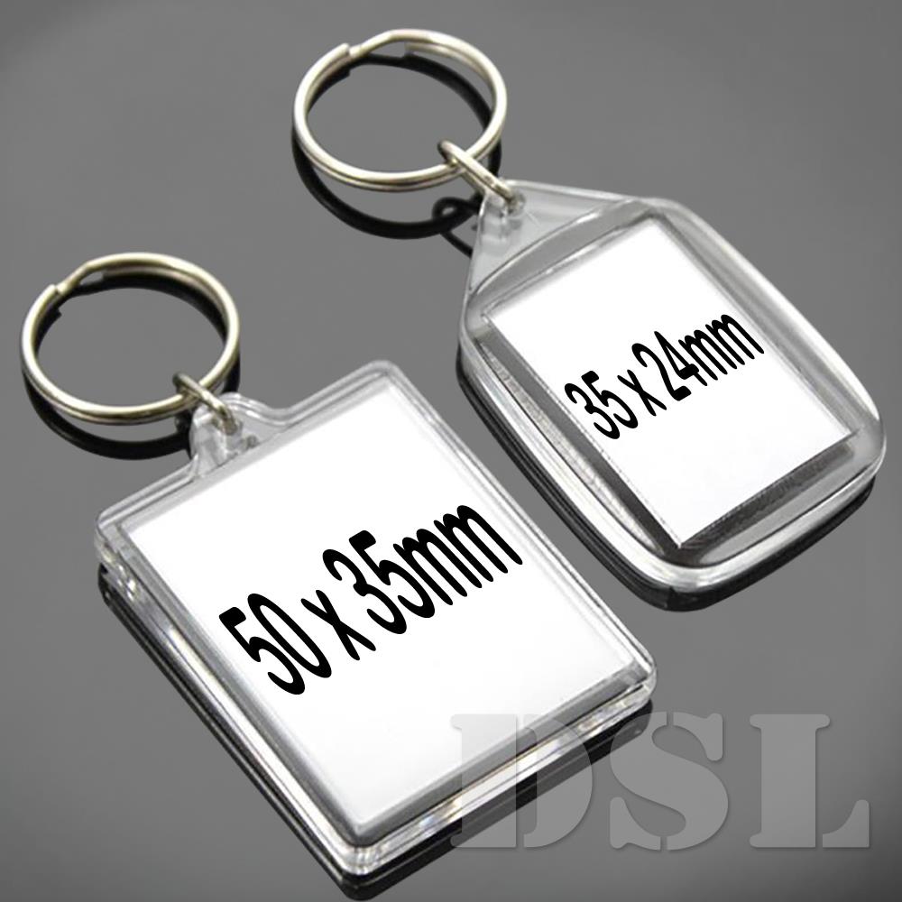 50x35mm 35x24mm Insert Clear Blank Acrylic Plastic Photo Keyrings ...