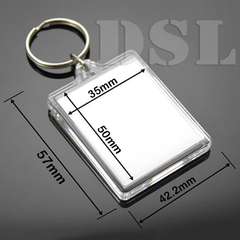 50x35mm 35x24mm Insert Clear Blank Acrylic Plastic Photo Keyrings ...