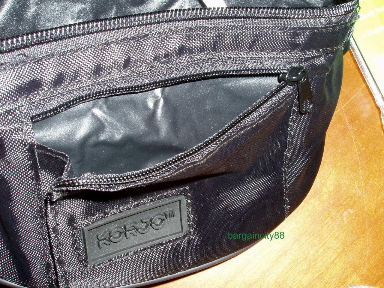 Korjo Black Travel Foldaway Rucksack Backpack Back Pack+Bum Waist Bag 2 ...