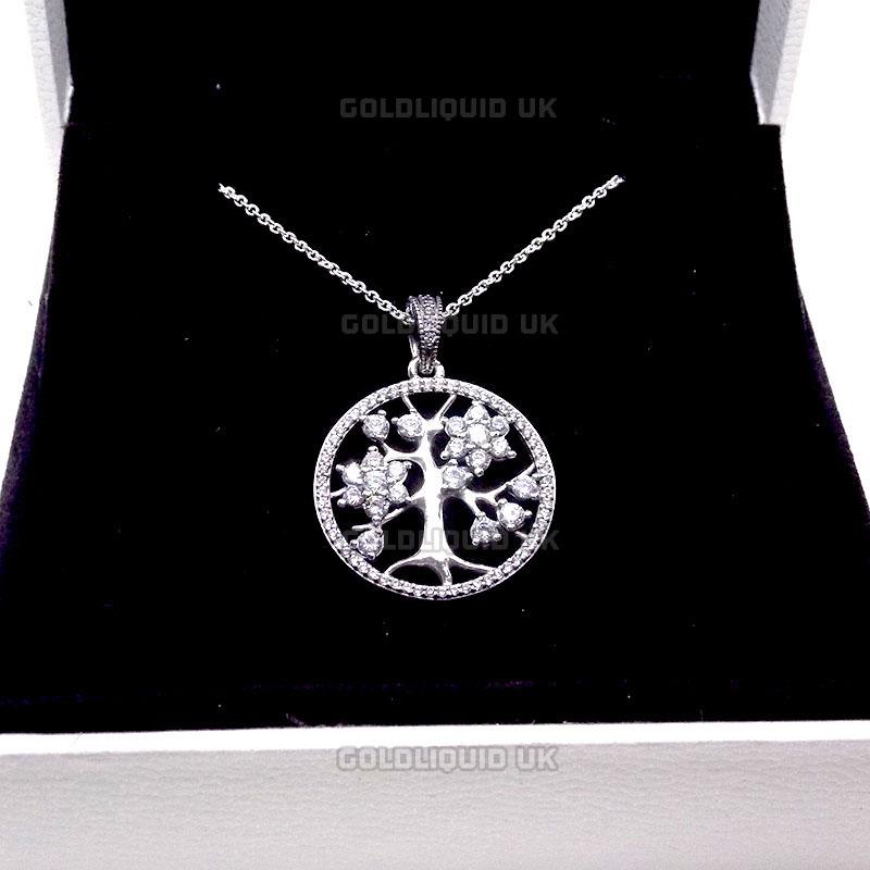 GENUINE PANDORA Family Tree Necklace New Authentic In PANDORA Box GENUINE PANDORA Family Tree Necklace New Authentic In PANDORA Box
