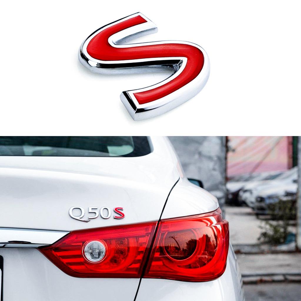 3D Chrome Red S Letter Emblem Trunk Lid Fender Decal Badge For Infiniti ...