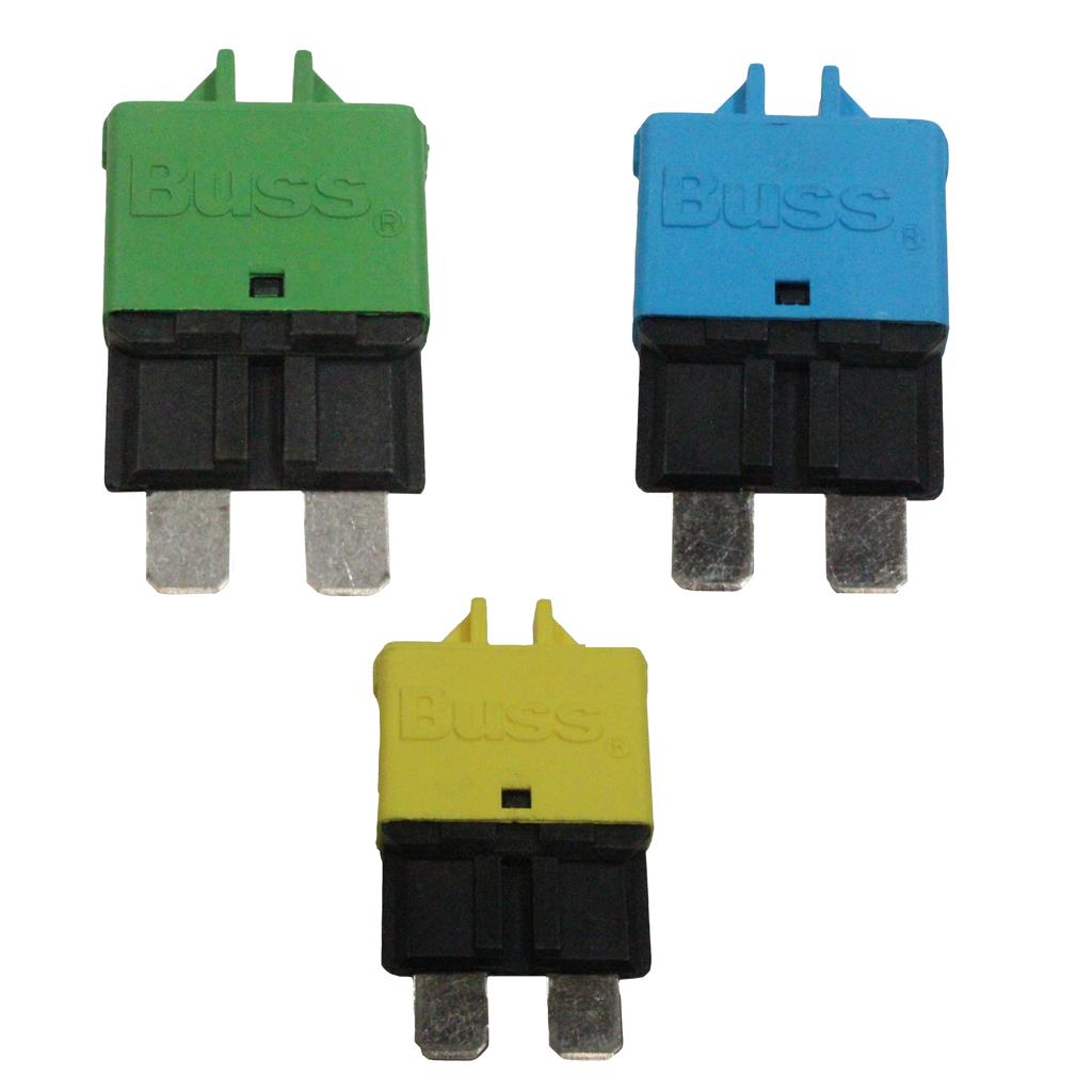 BUSSMANN 15-30 AMP 12V Resettable Blade Fuses Circuit Breaker Manual ...