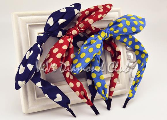 Fashion Korean Style Rabbit Bunny Ears Ribbon Scarf Hair Tie Wrap Bow ...