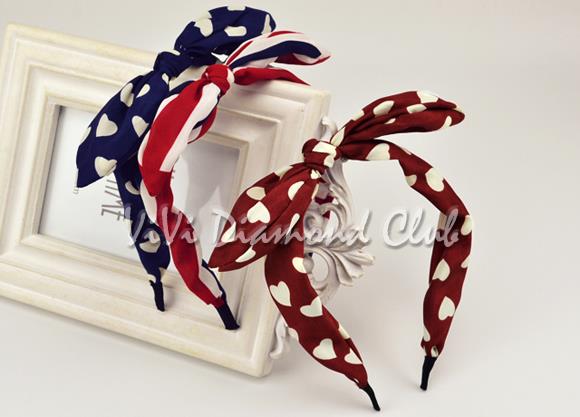 Fashion Korean Style Rabbit Bunny Ears Ribbon Scarf Hair Tie Wrap Bow ...