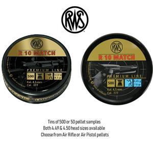 RWS R10 Match .177 Air Rifle Pellets Air Pistol 4.50, 4.49 Full Tins or ...