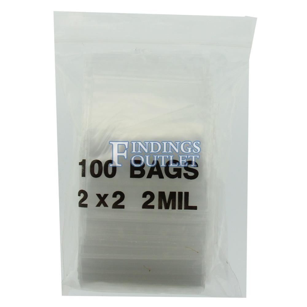 2"x2" Plastic Bags Reclosable Pack of 100 Resealable Small Poly Baggies ...