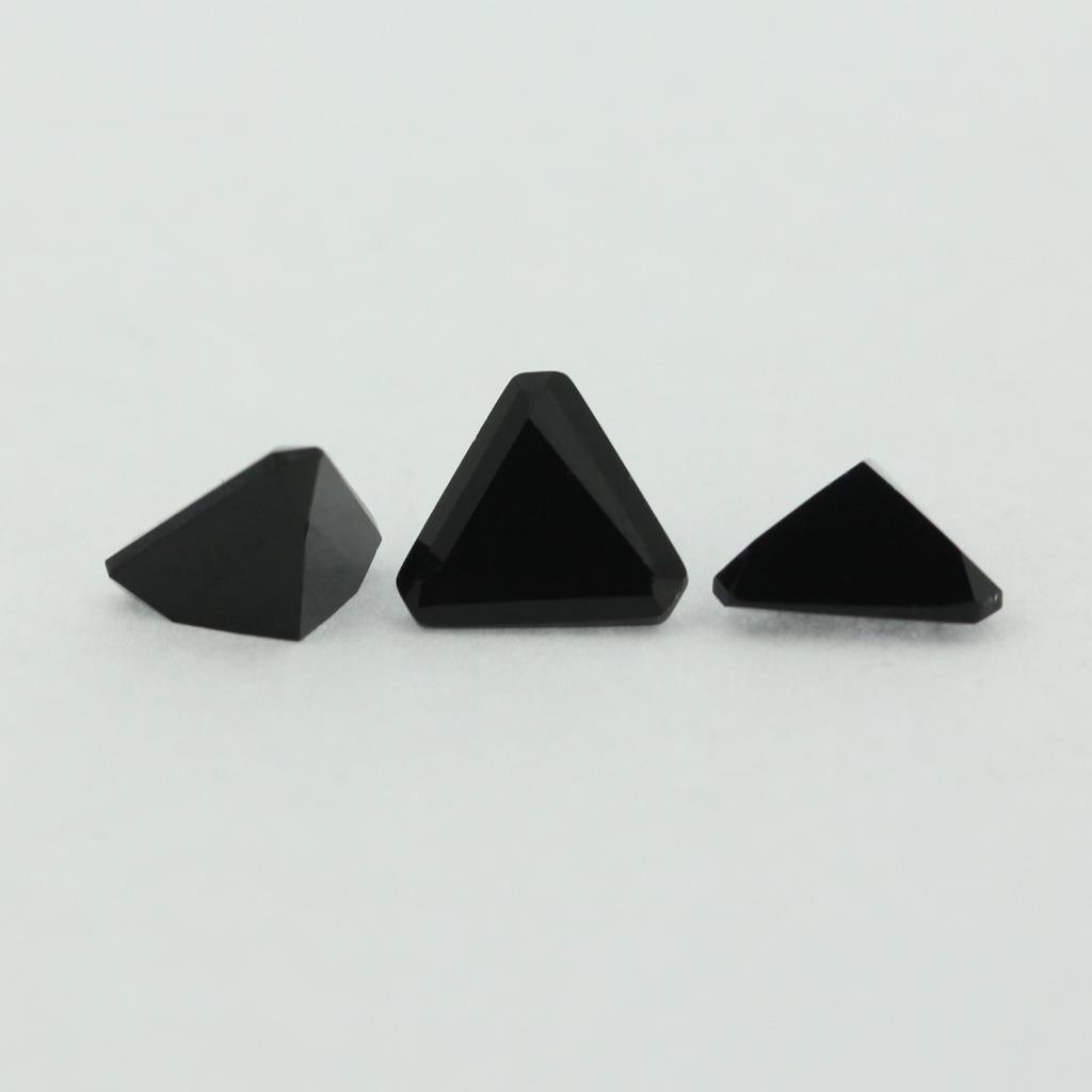 Loose Triangle Shape Cut Black Onyx CZ Stone Single Cubic Zirconia ...