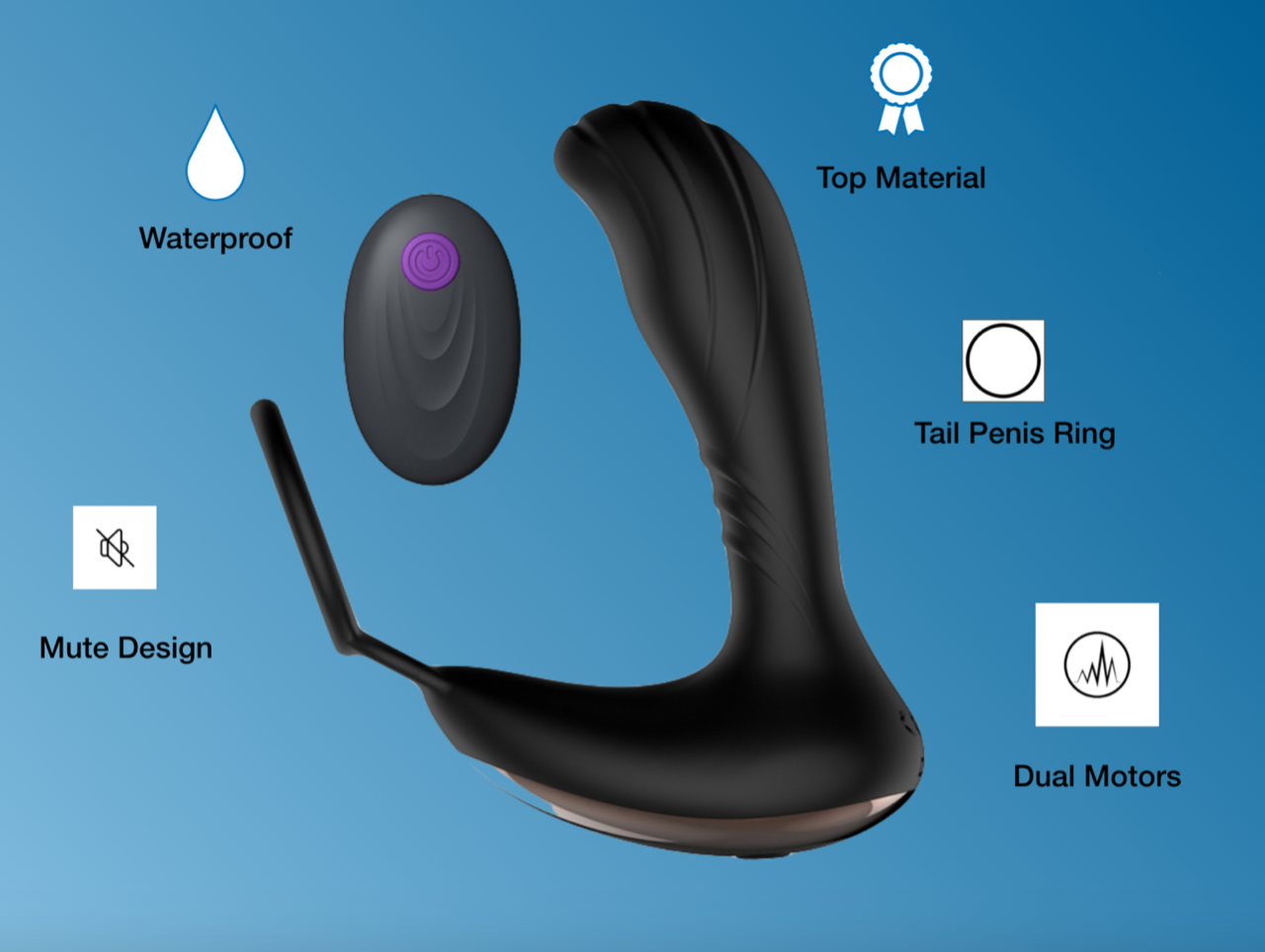 Wireless Prostate Massager Vibrator Male Stimulation Rechargeable