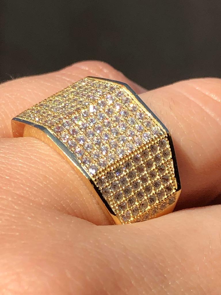 Men's Ice Out 2.5ct Created CZ AAA 14k Gold/Rhodium Finish Ring size 7 ...