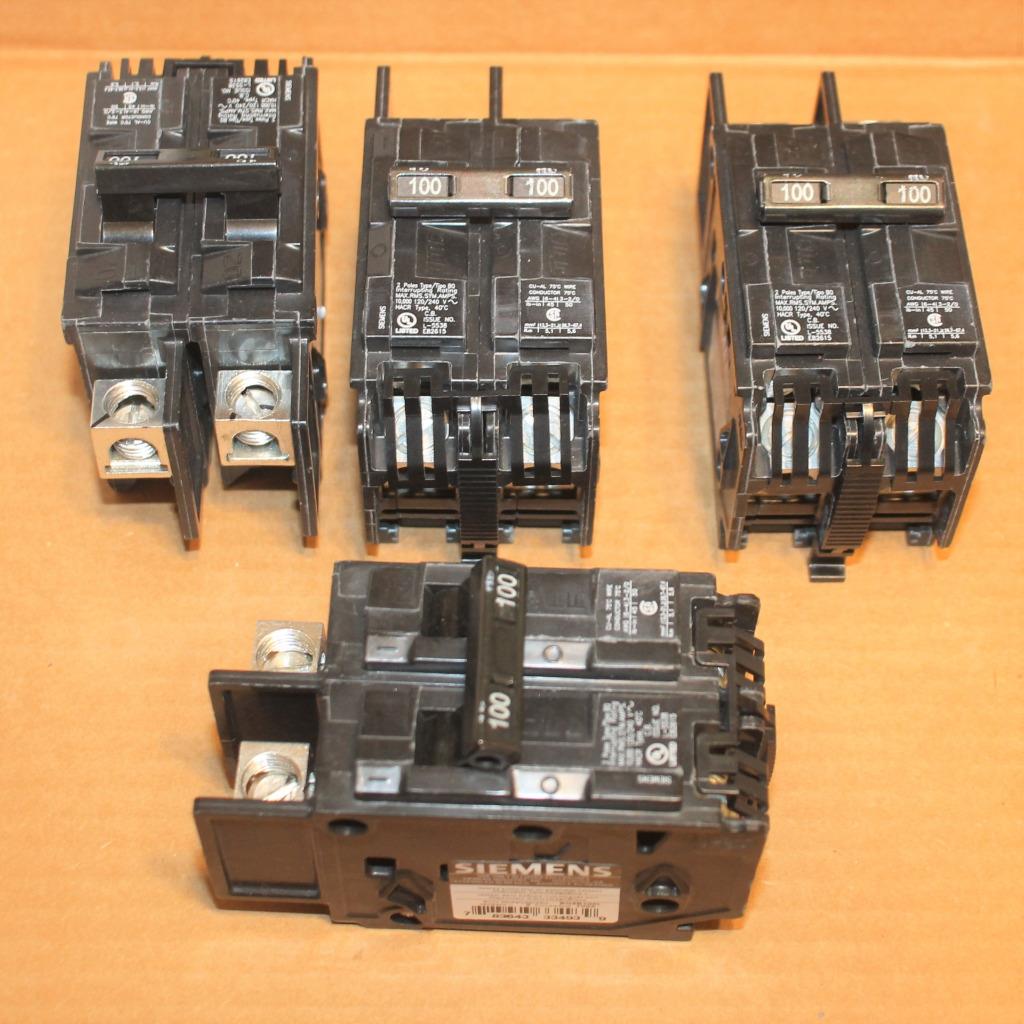 ONE Siemens BQ2B100L Double 2 Pole 100 Amp Lug In Lug Out Breaker More