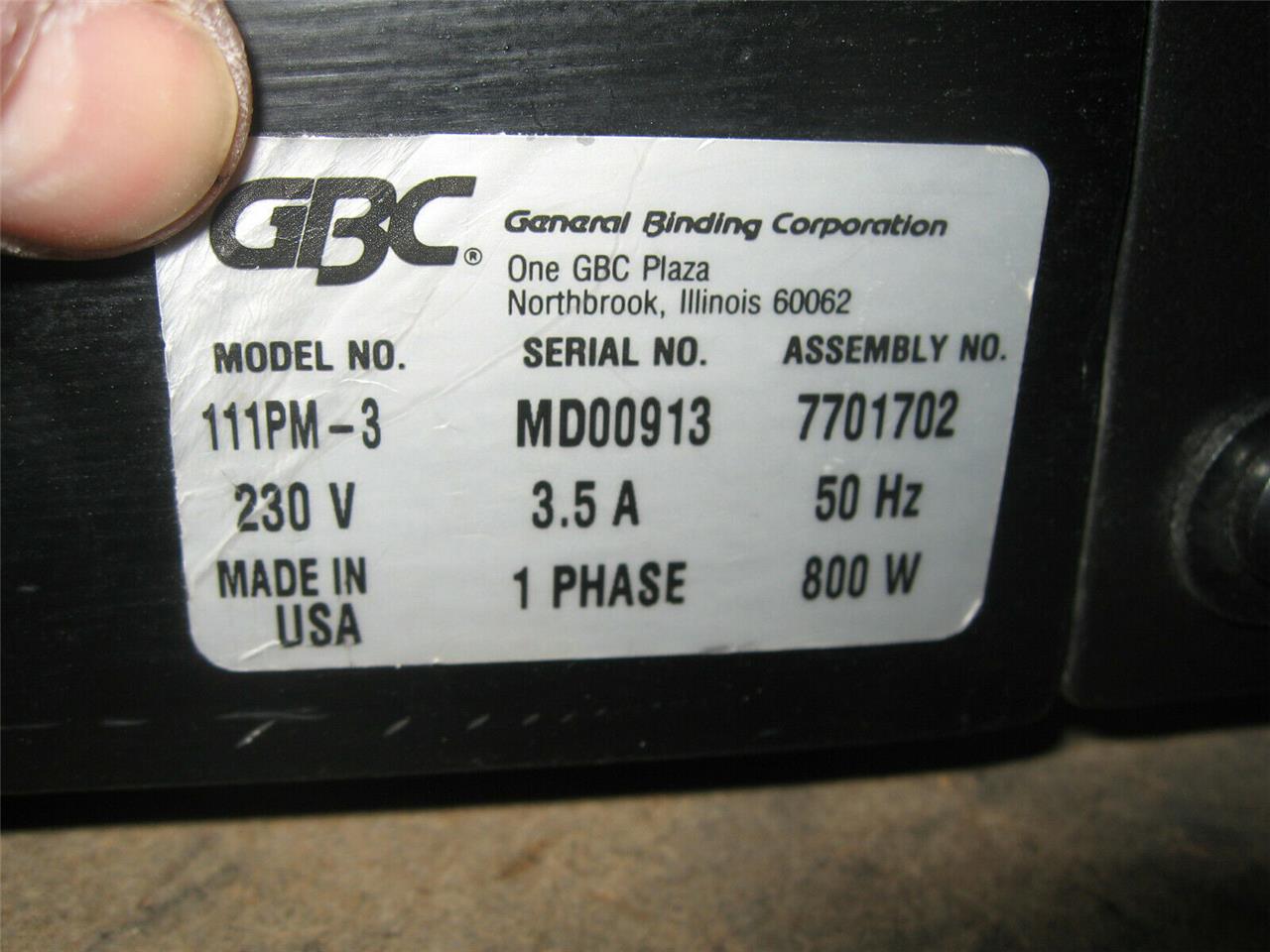 GBC 111pm-3 28 Hole Binding Machine Paper Punch W/ Foot Pedal for sale ...