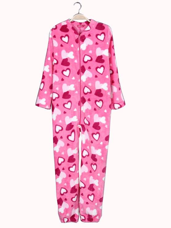 J01 Teenage Girl's Soft Coral Fleece Onepiece Pajamas Pyjama Size 10 12 ...
