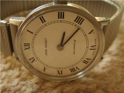 LADIES JEAN RENET SWISS QUARTZ WATCH STAINLESS STEEL FLEXI STRAP NEW ...