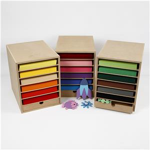 A4 Paper Card Storage Filing Cabinet MDF Wood Wooden Strong 6 Shelves 1 ...