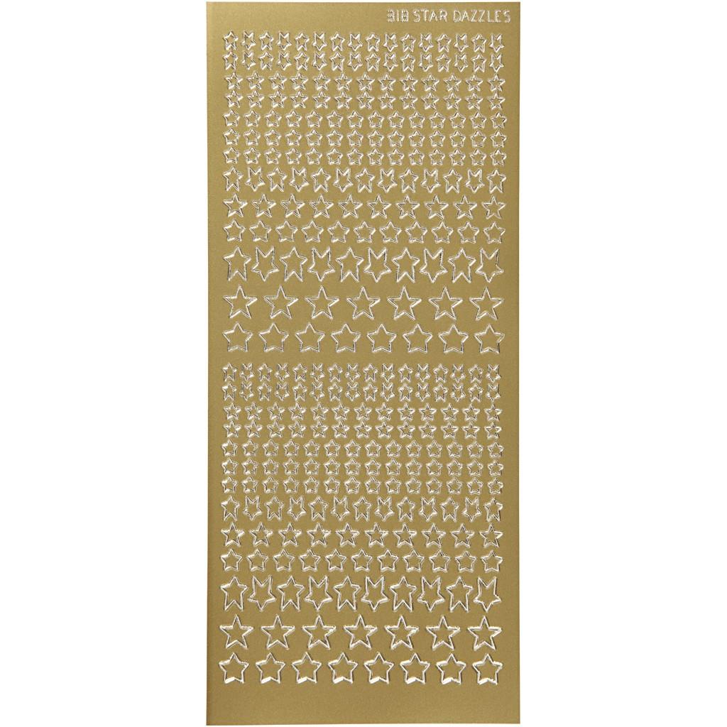 Gold Assorted Designs Self Adhesive Peel Off Stickers Sheet Card Decor ...