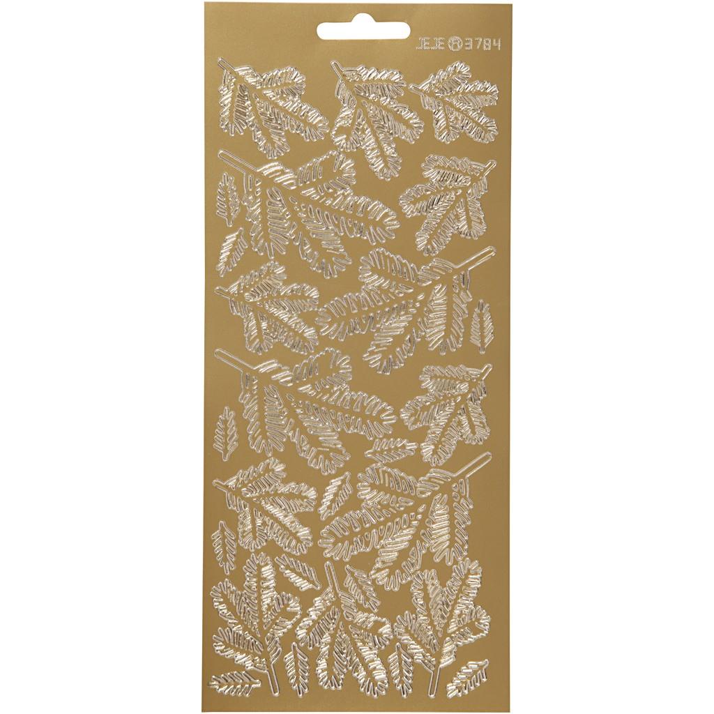 Gold Assorted Designs Self Adhesive Peel Off Stickers Sheet Card Decor ...