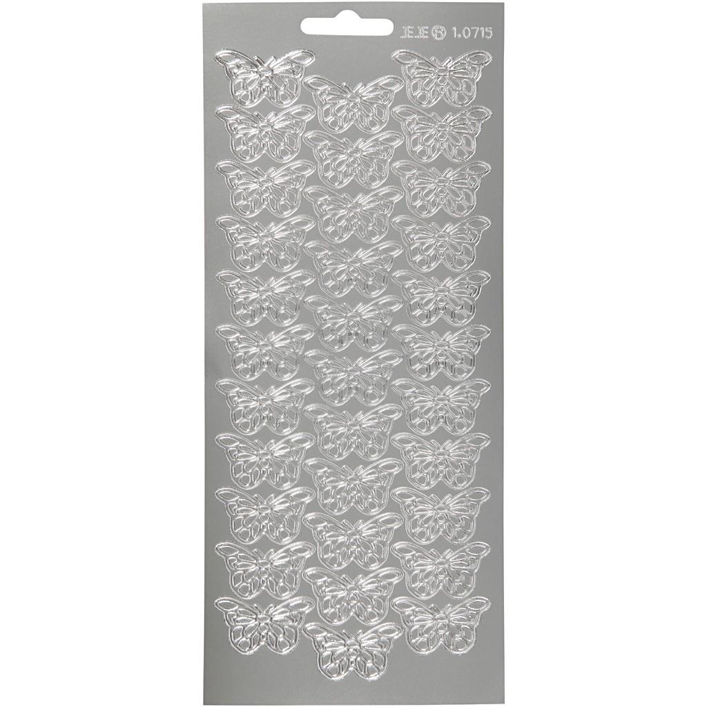 Silver Assorted Designs Self Adhesive Peel Off Stickers Sheet Card ...