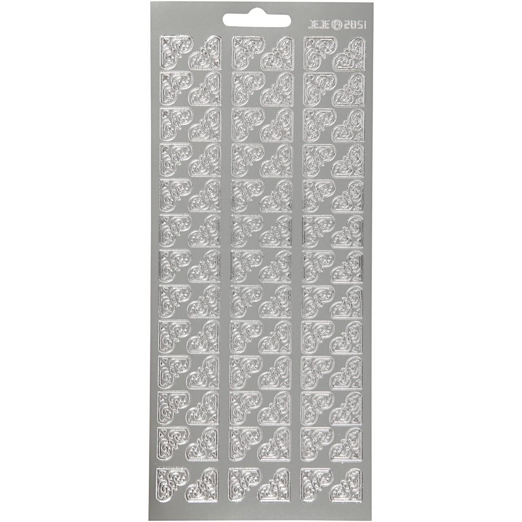 Silver Assorted Designs Self Adhesive Peel Off Stickers Sheet Card ...