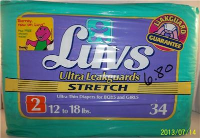 Wearing luvs diapers on Shoppinder