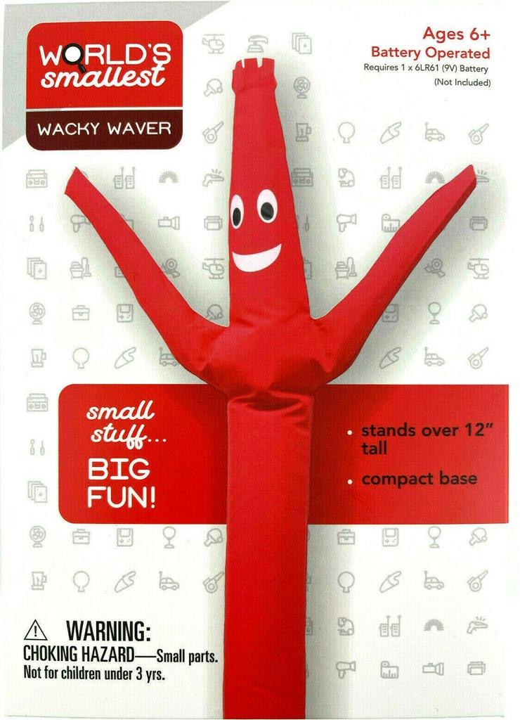 Worlds Smallest WACKY WAVER Dancing Inflatable Tube Man MINI 12" Desk ...