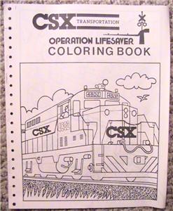 CSX TRANSPORTATION / RAILROAD OPERATION LIFESAVER COLORING BOOK STOP ...