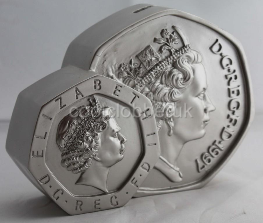 LARGE UK 50P & 20p Pence Coin Money Box MoneyBox *NEW* £9.95 - PicClick UK