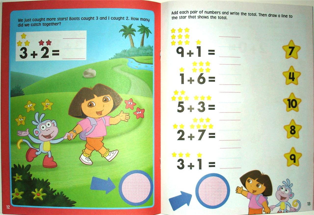 DORA THE EXPLORER ~ADDITION WORKBOOK~ With DECODER | eBay