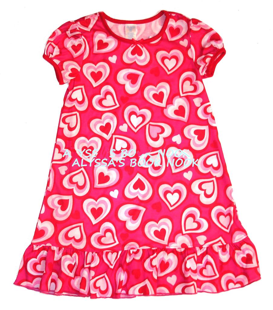 THE CHILDREN'S PLACE ~VALENTINE HEARTS NIGHTGOWN~ SZ 4, SZ 5/6, SZ 10/ ...