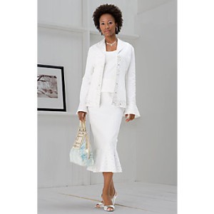 ASHRO Womens Brand New White Rachelle Skirt Suit Church Misses Size 18 ...