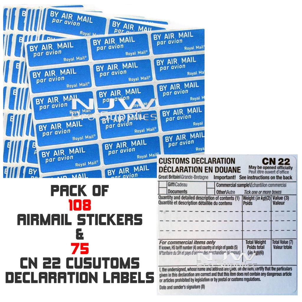 SELF ADHESIVE CUSTOMS DECLARATION LABEL & AIRMAIL STICKERS various ...