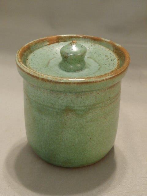 Small green glazed redware? covered jar. Maker? | Antiques Board