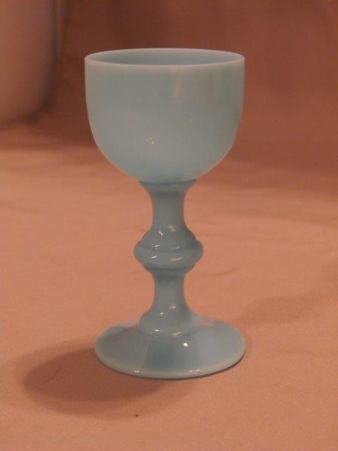 Blue opaque glass cordial - anybody recognize this piece? | Antiques Board