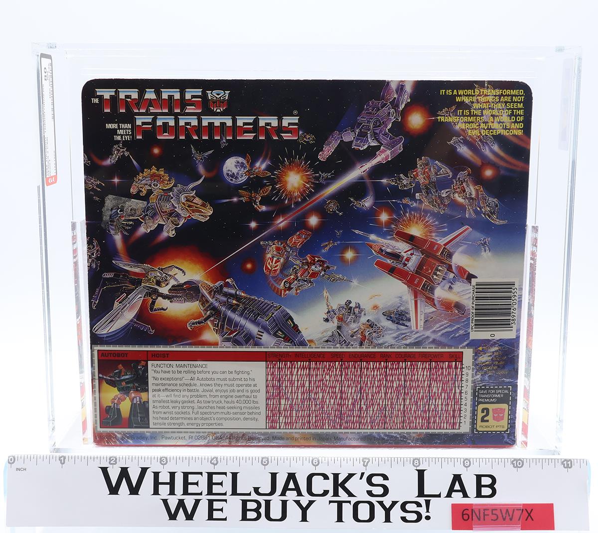 Hoist AFA GRADED 80 80/80/90 G1 Transformers Hasbro Tape Sealed No ...