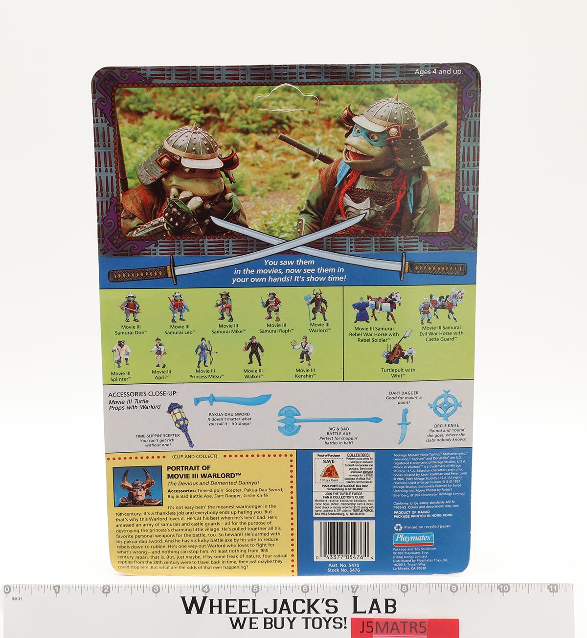 Warlord Movie III Teenage Mutant Ninja Turtles TMNT 1992 UNPUNCHED MOSC ...