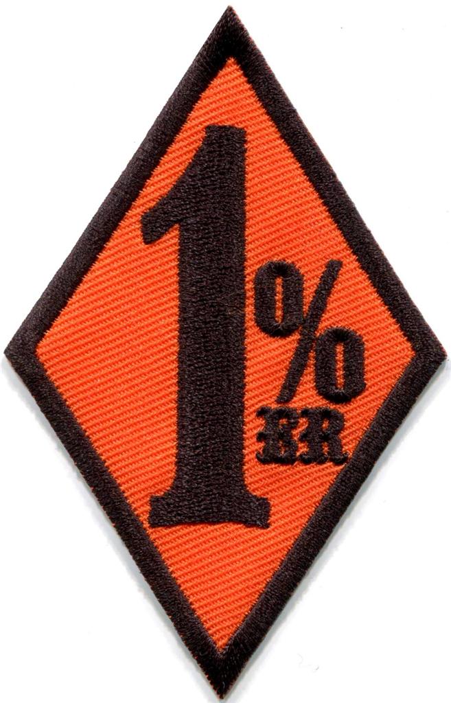 One Percenter 1%er biker outlaw applique iron-on patch your choice of 8 ...