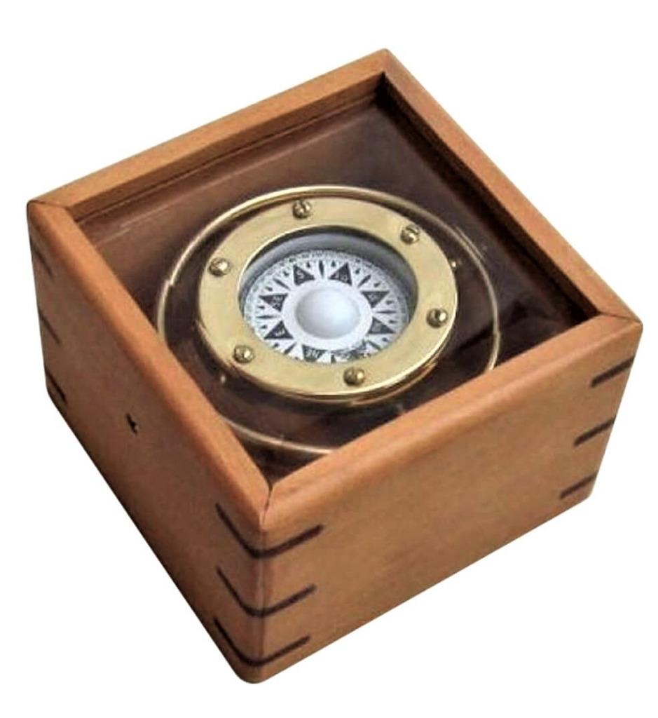 Brass Lifeboat Gimbal Ship Compass 4.75" Display Case Decorative ...