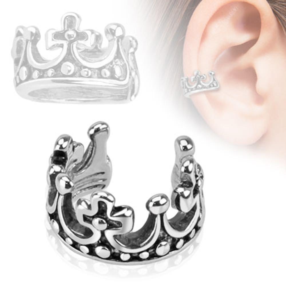 Fleur De Lis Weave Crown Swirl Rhodium Plated Brass Non Piercing Ear ...