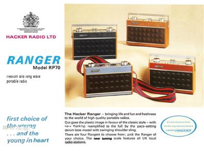 1970's HACKER RANGER RP70 TRANSISTOR RADIO - 24.09.2019 SOLD