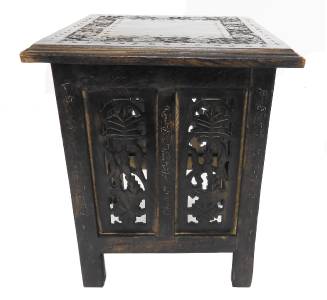 Beautiful Antique Effect Hand Carved Indian Wooden Table Side Coffee ...